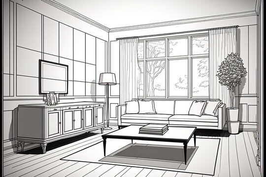 Line Drawing Of A Room Images – Browse 60,102 Stock Photos, Vectors ...