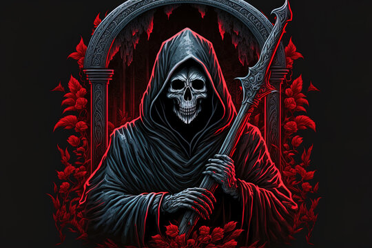 Red Grim Reaper Background