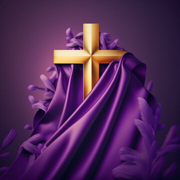 Purple And Gold Cross