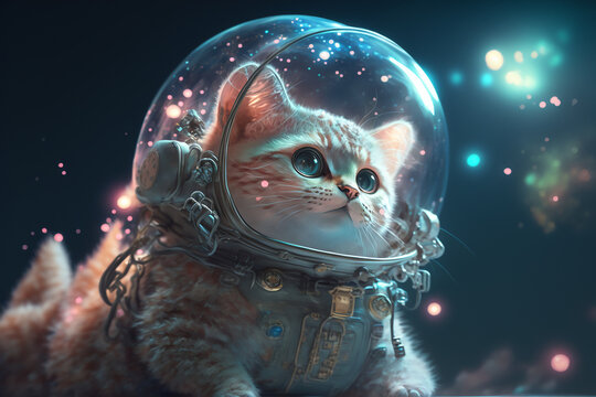 Cats Flying In Space Wallpaper