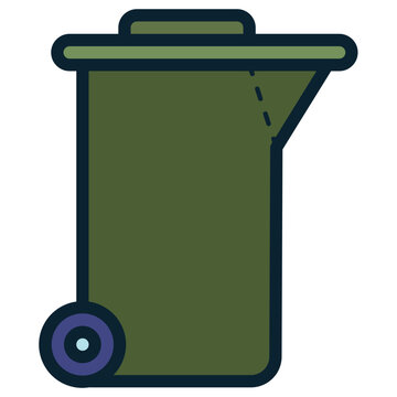 Green Trash Can Clipart