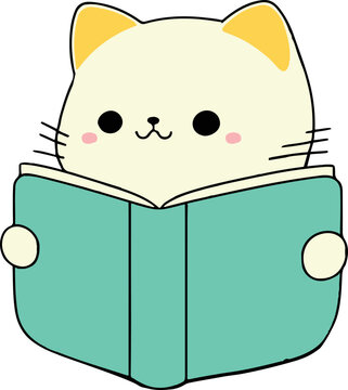 Animated Cat Reading A Book
