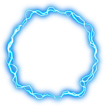 Blue Lightning White Background