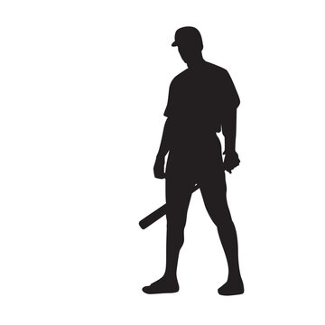 Baseball Player Standing Silhouette