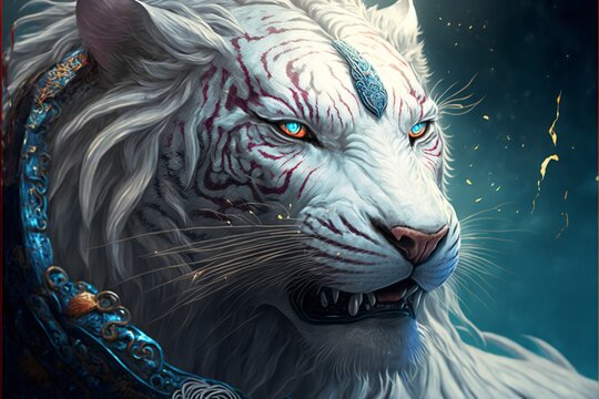 White Tiger Chinese Art