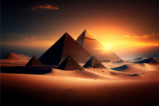 Egypt Pyramids Sunset