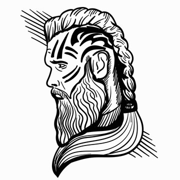 Viking Man Drawing