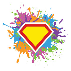 Superman Diamond Shape Vector