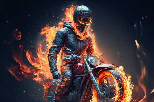 Ghost Rider Bike On Fire Wallpapers