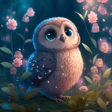 Spring Owl Desktop Background