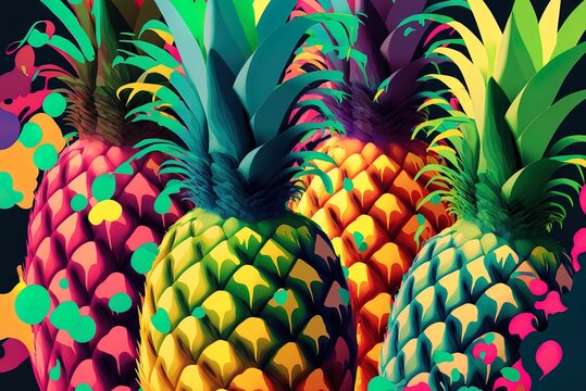 Pineapple Background Colourful