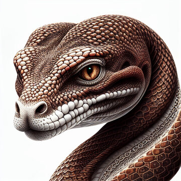 Realistic Snake Head Drawing