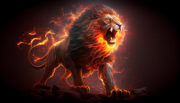 Blue Fire Lion