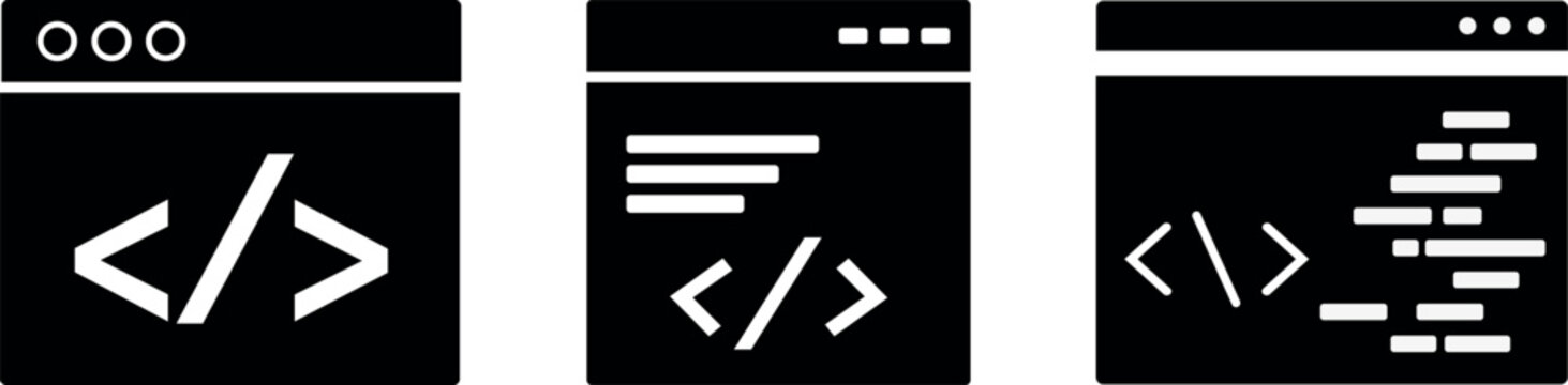 Afbeeldingen over "Coding Icon" – Blader in stockfoto's, vectoren en ...