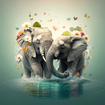 Elephants In Love Photos