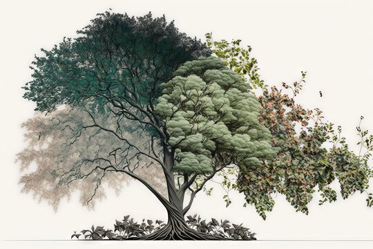 Realistic Tree Drawing Colored
