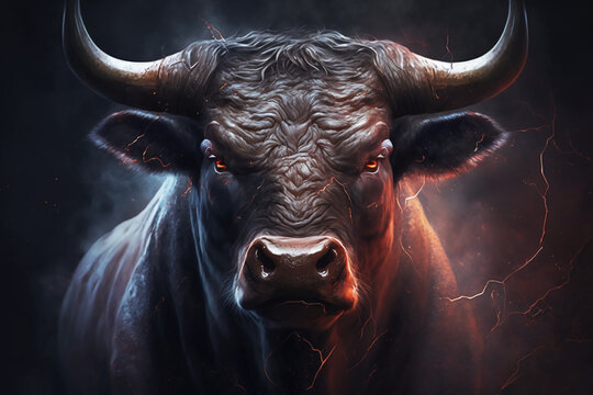 Angry Bull Charging