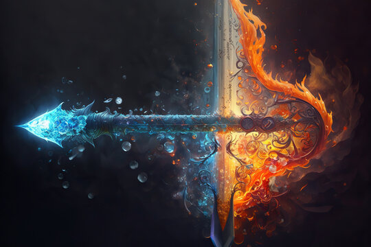 Bow And Arrow With Fire