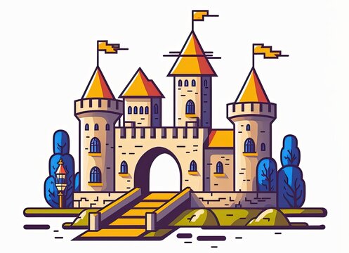 Medieval Drawbridge Cartoon