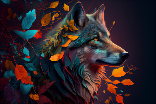 Colorful Wolf Wallpaper