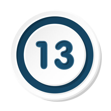 The Number 13 In Blue