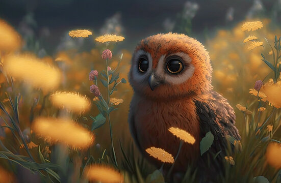 Spring Owl Desktop Background