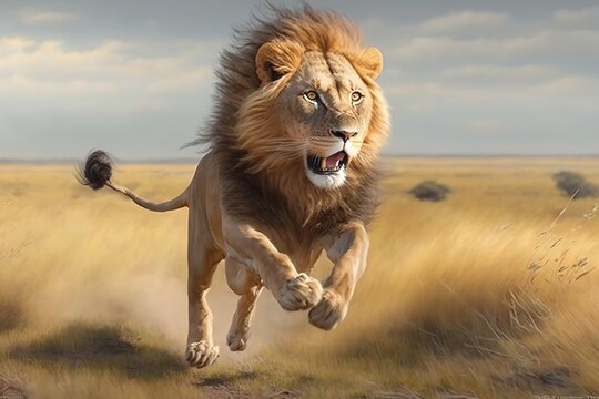 Lion Running Wallpaper Lion Running Wallpaper