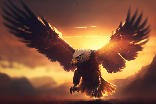 Eagle Sunset Silhouette Images – Browse 6,148 Stock Photos, Vectors ...