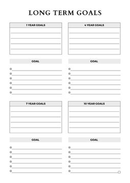 Long Term Goals Template