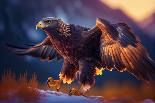 Flying Golden Eagle