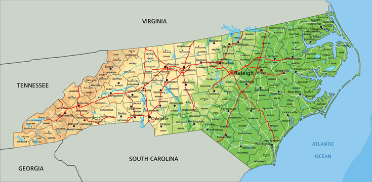 North Carolina Map Cities Images – Browse 3,885 Stock Photos, Vectors ...