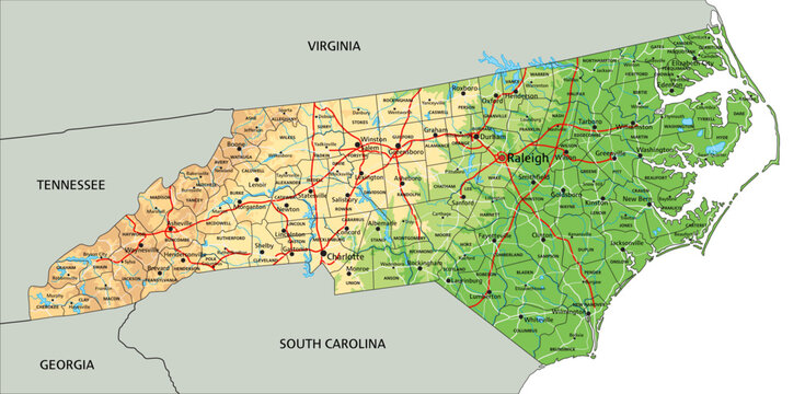 North Carolina Map Cities Images – Browse 4,093 Stock Photos, Vectors ...