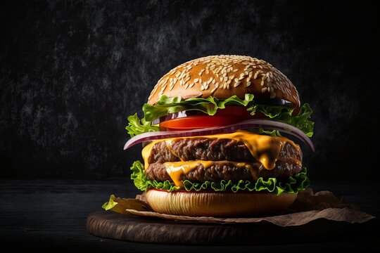 Burger Black Background Images – Browse 68,878 Stock Photos, Vectors ...