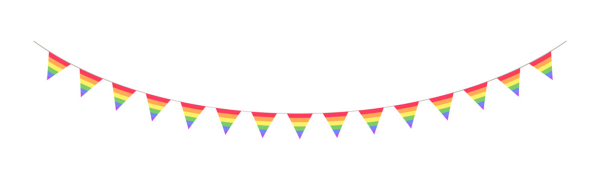 Rainbow Pennant Banner Clip Art