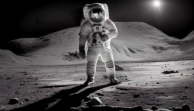 Banjo Playing Astronaut On Moon