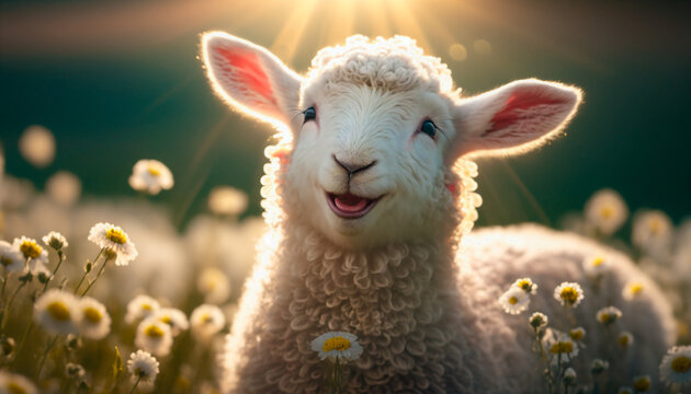 Smiling Lamb Wallpaper