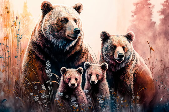 Grizzly Bear Family