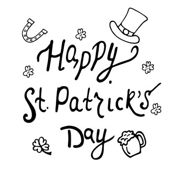 Happy St Patricks Day Clipart Black And White
