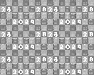 Sewing fabric with The seamless background with 2024 year calendar ...