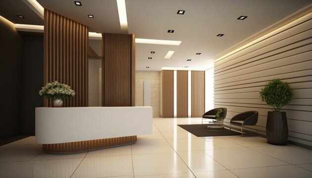 Simple Office Reception Design