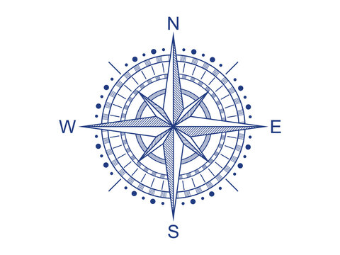 Blue Compass Rose Transparent