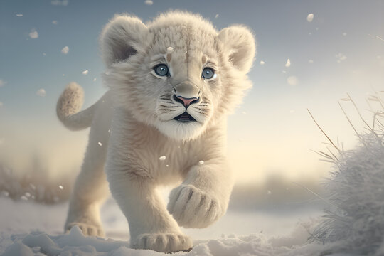 White Snow Lion