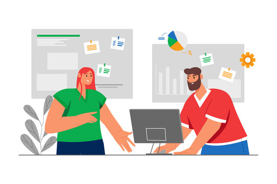 Two People Connect Cartoon Images – Browse 876 Stock Photos, Vectors ...