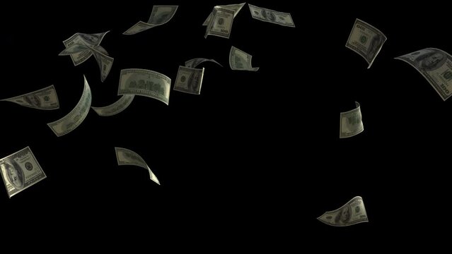 Money Falling Black Background
