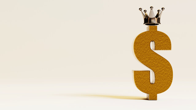 Gold Money Sign With Crown