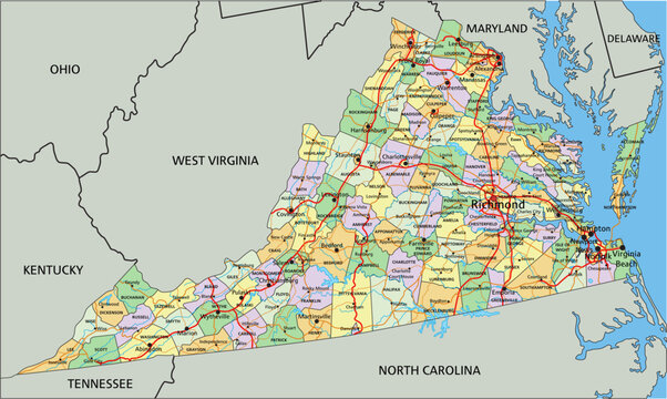 Virginia Map Counties Images – Browse 3,564 Stock Photos, Vectors, and ...