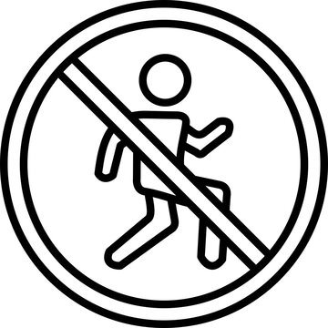 Black And White No Running Sign
