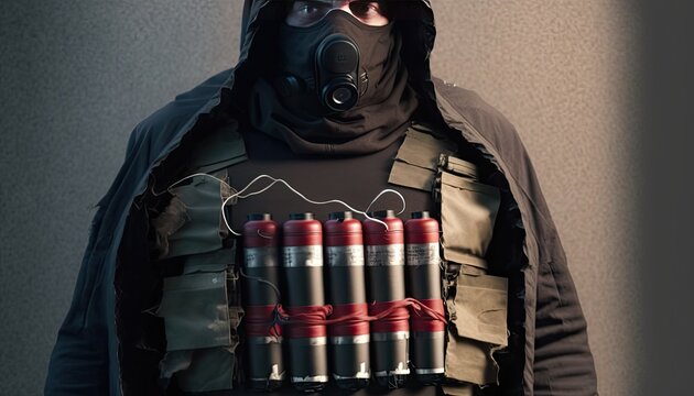 Terrorist With Bomb On Chest