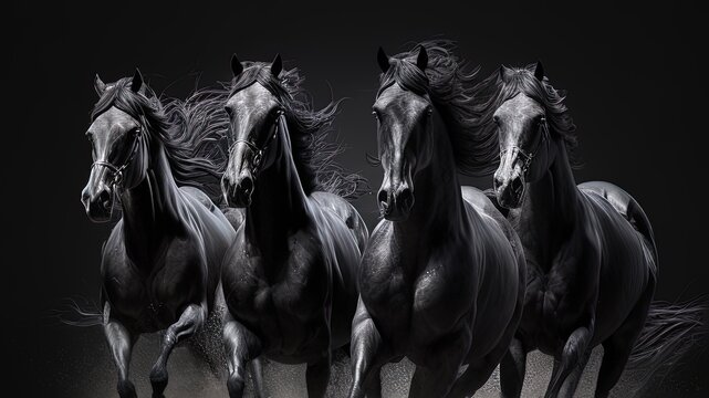 Black Horse Running Wallpaper