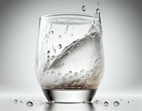 Water Drops On Glass Cup